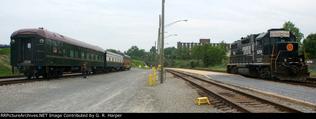 NS 5259 drifts south after delivering five private cars which had been used on the 611 ...